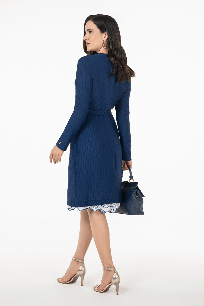 Cardigan De Malha Com Amarração Via Tolentino